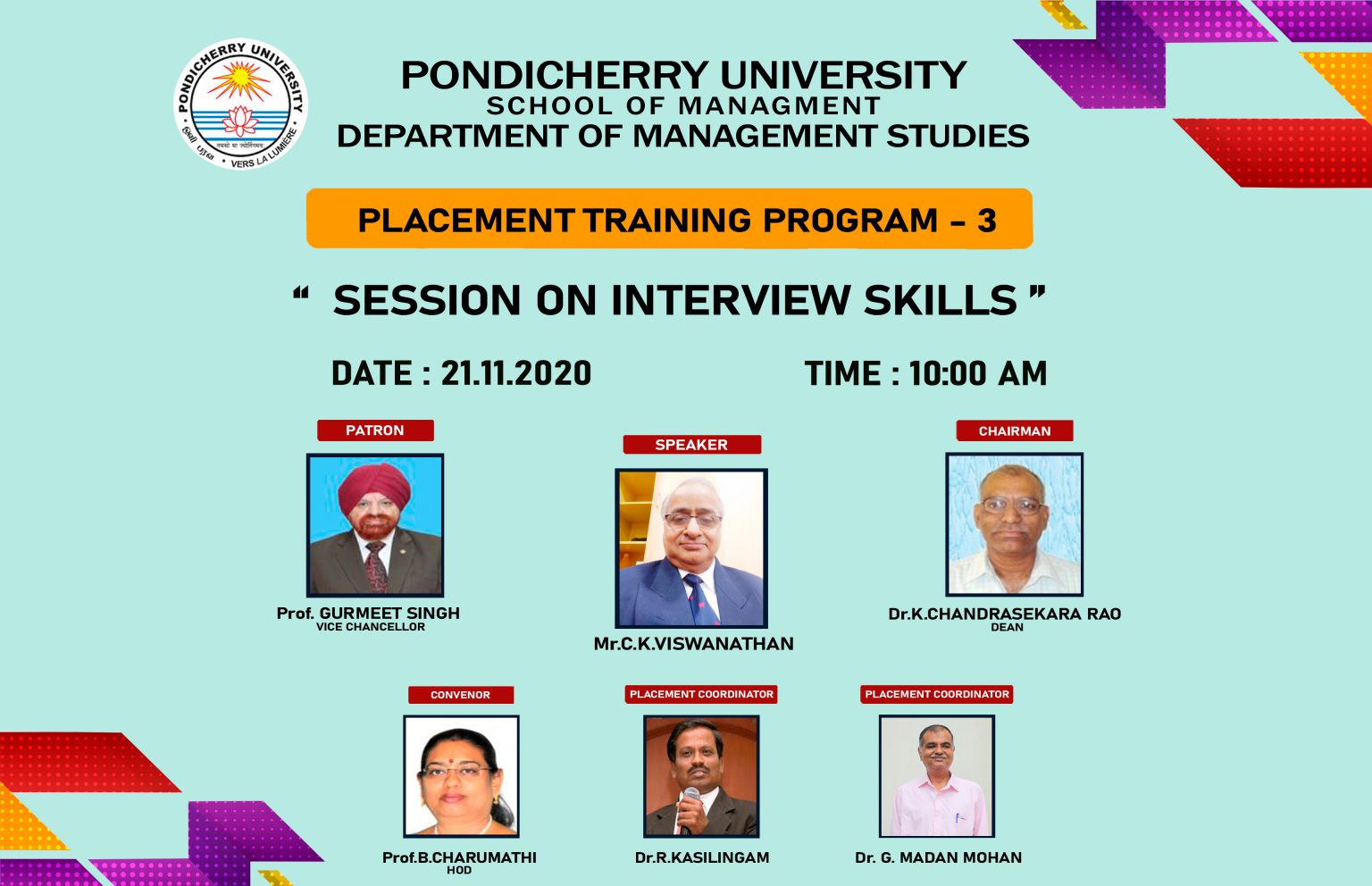 DMS Placement Training Program – 3 – Pondicherry University