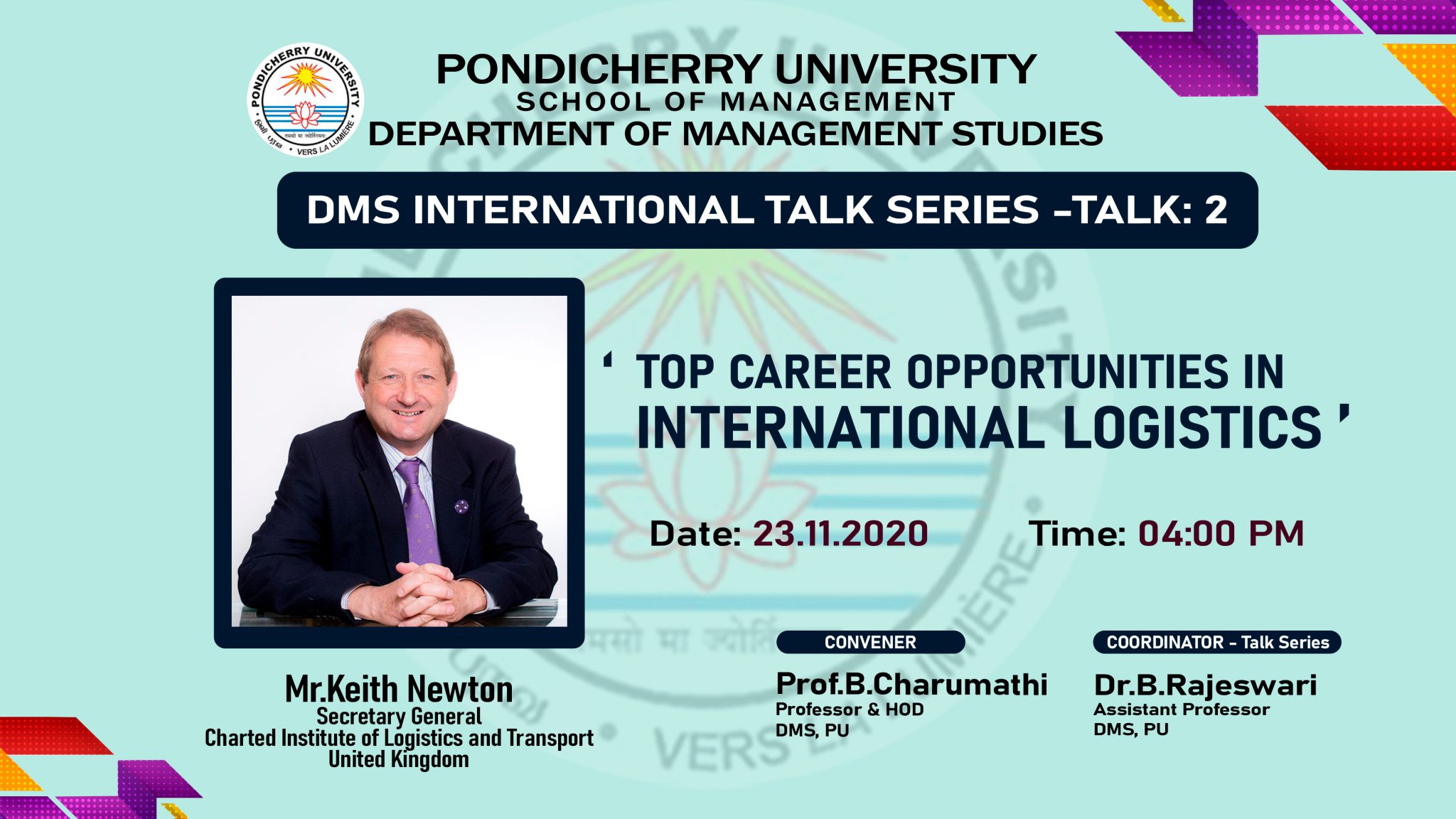 DMS International Talk Series – Pondicherry University