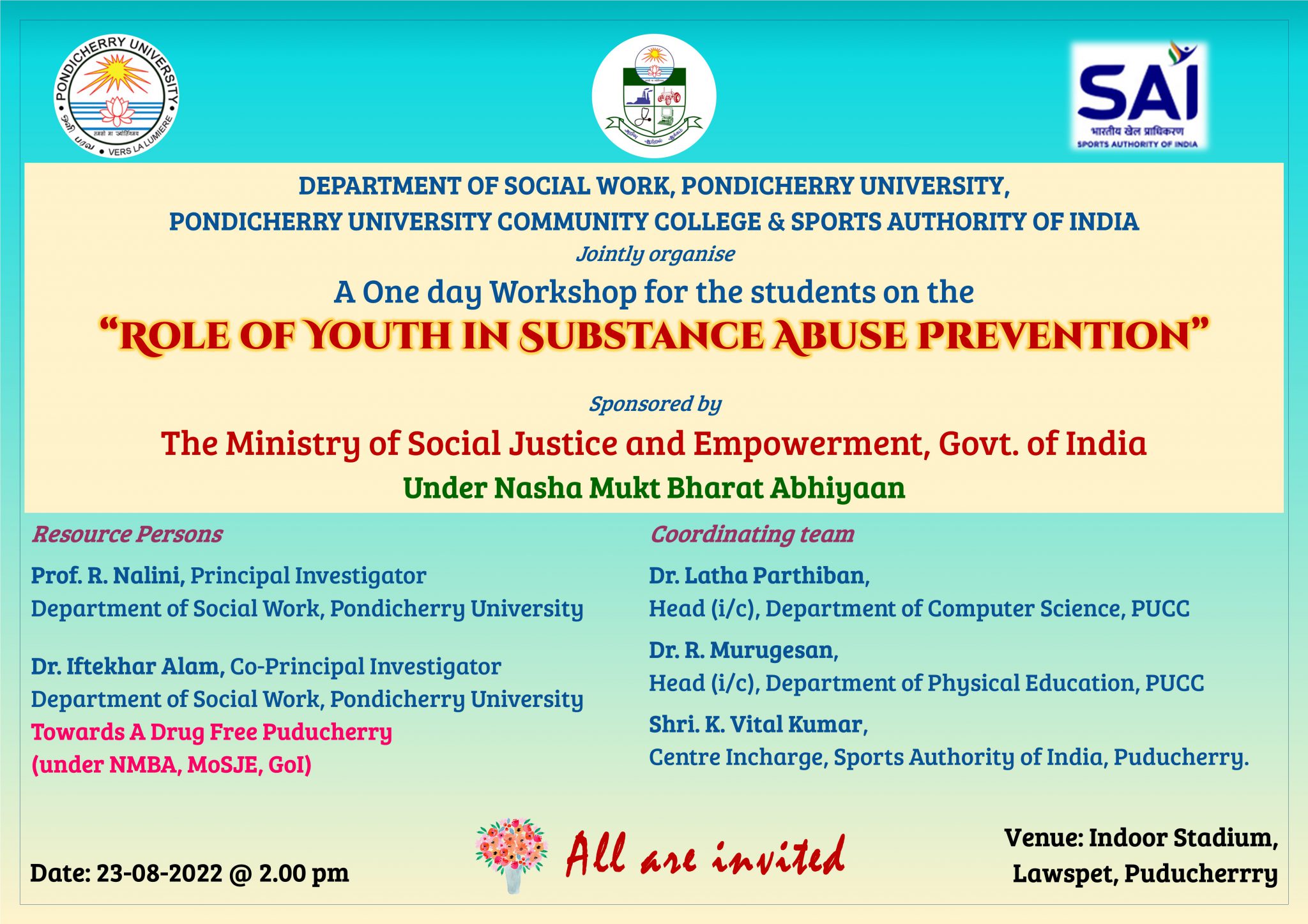 Workshop on “Role of Youth in Substance Abuse Prevention” – Pondicherry ...
