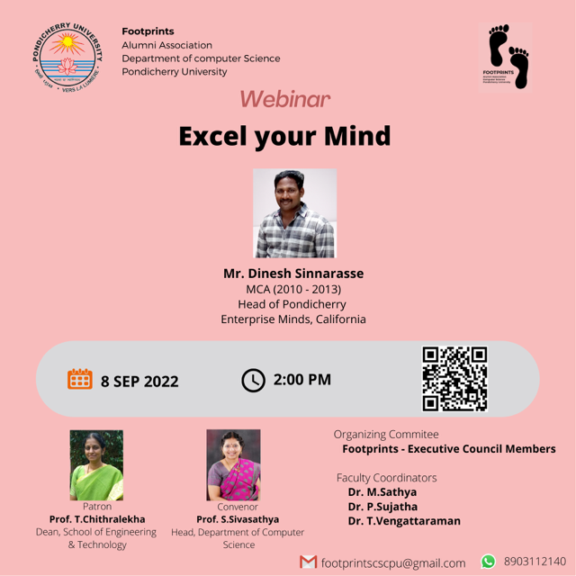 Webinar on Excel your Mind – Department of Computer Science ...