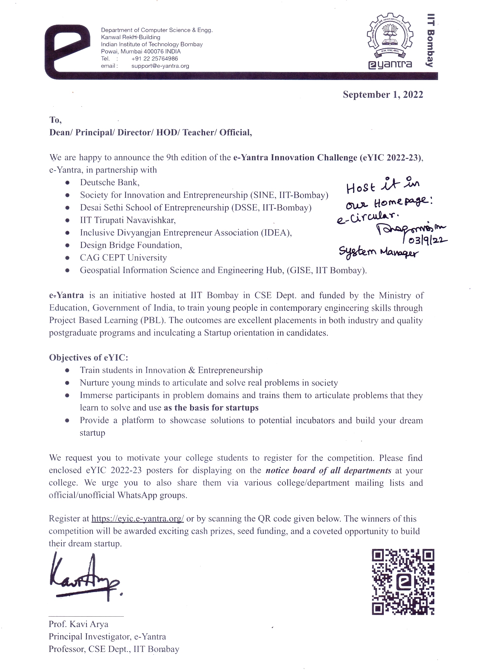 e-Yantra Innovation Challenge (eYIC 2022-23) – IIT, Bombay ...