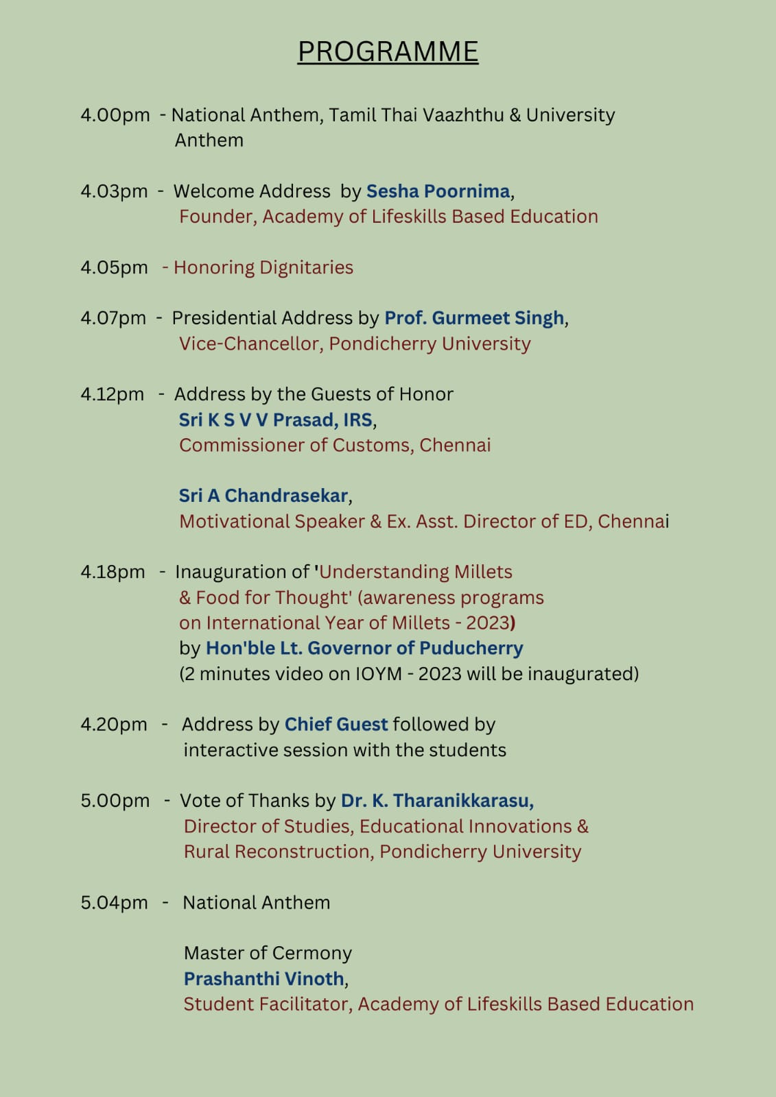 Interaction on ‘Understanding Lifeskills’ – Pondicherry University