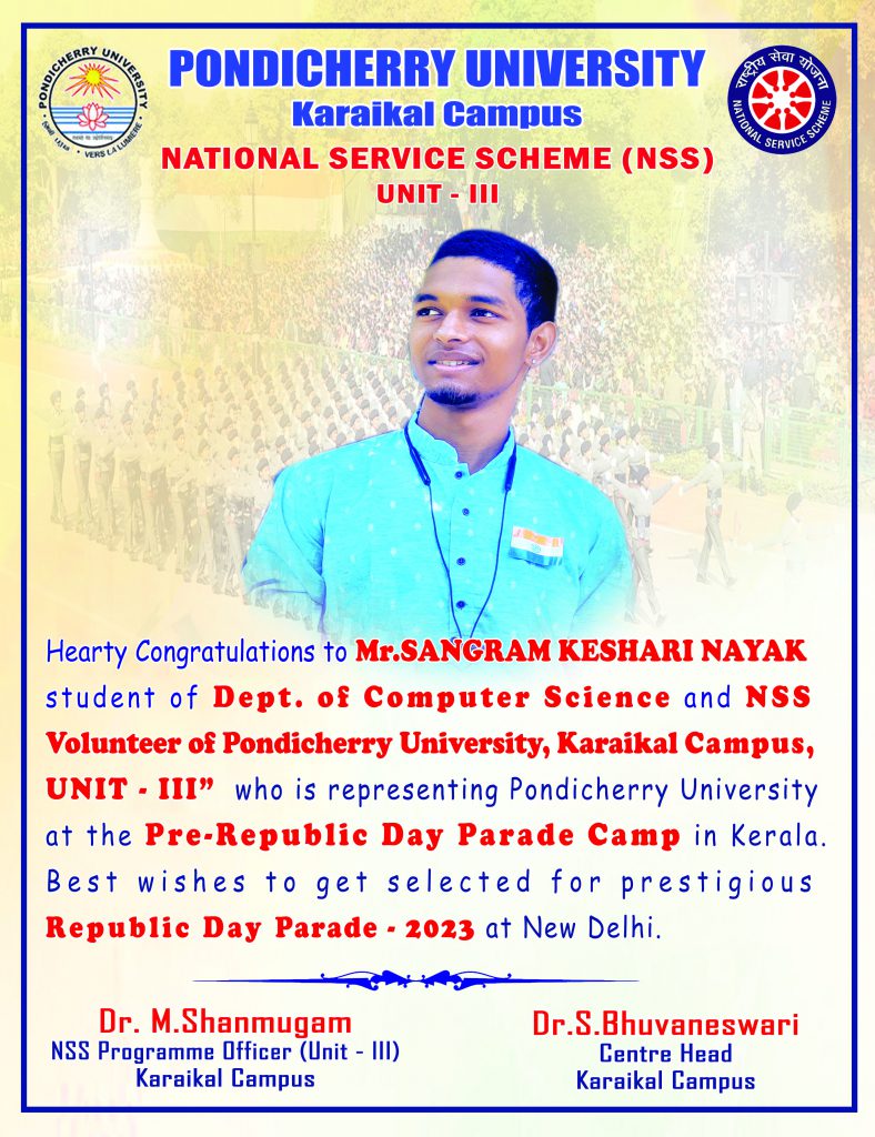 Student Achievement – Congratulations Message – Pondicherry University ...