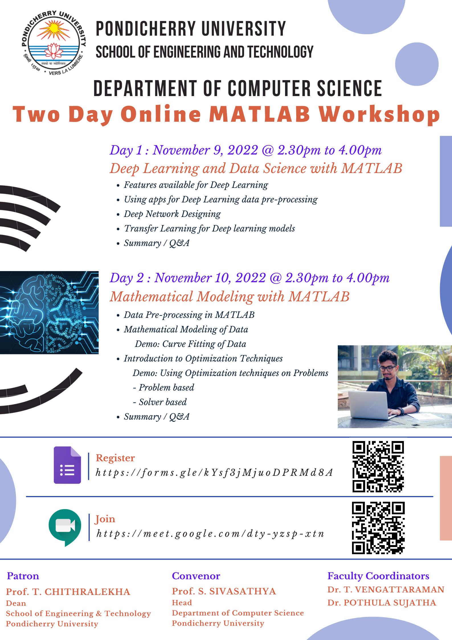 Online Matlab Workshop Department Of Computer Science Pondicherry University 2439