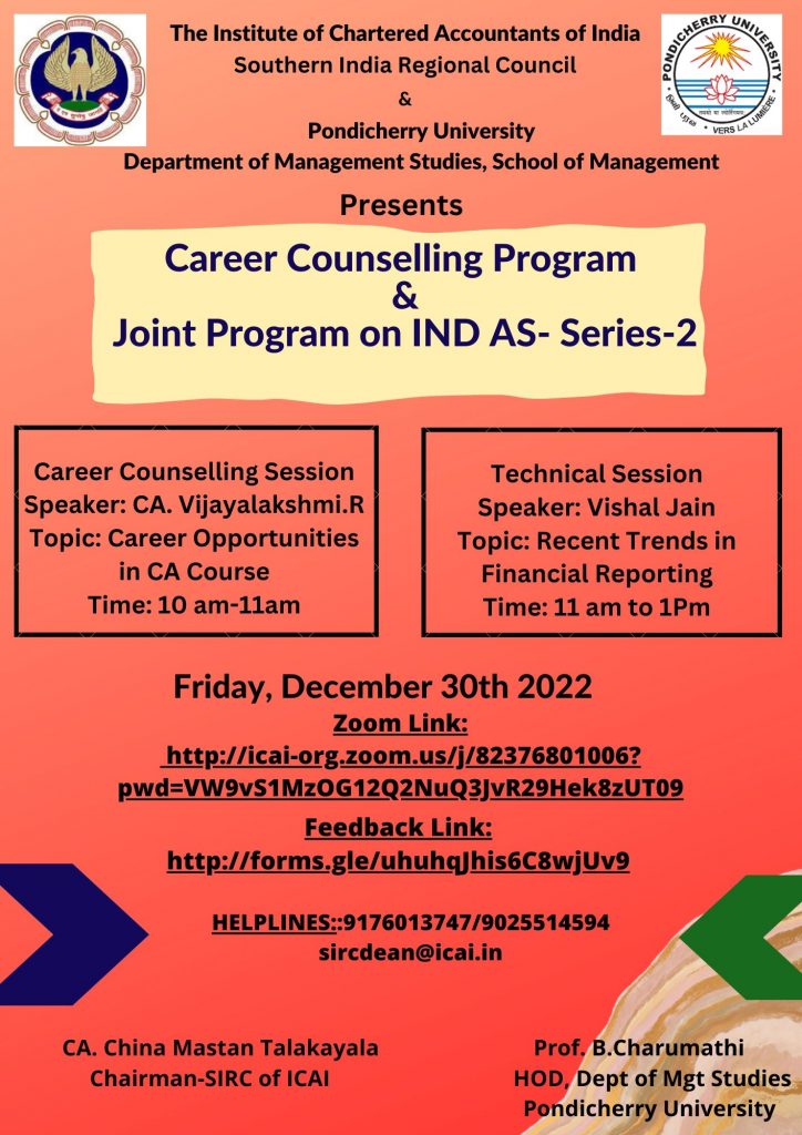 Career Counselling Program & Joint Program on IND AS-Series-2 ...