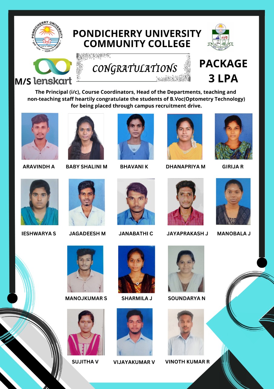 Students Achievement – Congratulations Message – PUCC, Lawspet ...