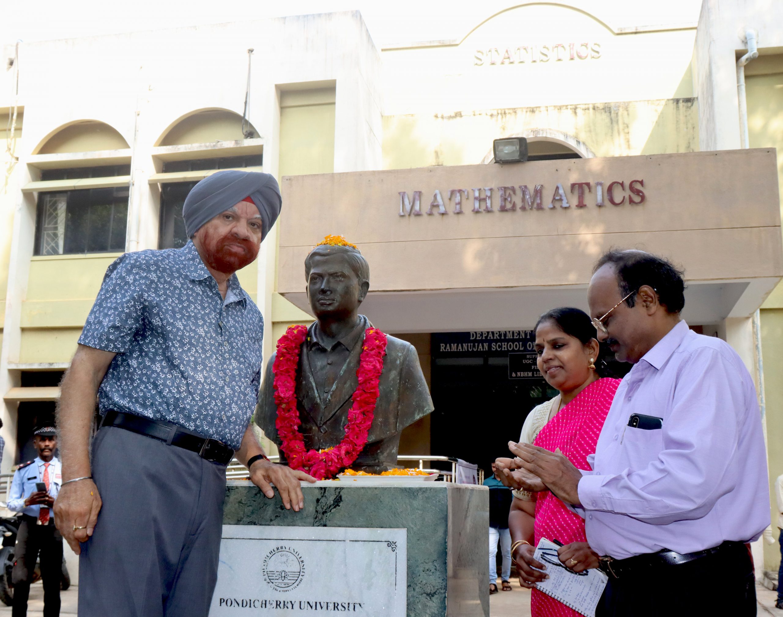 Prof. Gurmeet Singh, VC garlanded the Bust of Srinivasa Ramanujan’s at ...