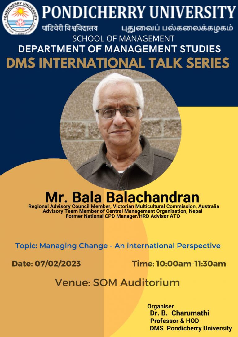 DMS International Talk Series on Managing Change – An International ...