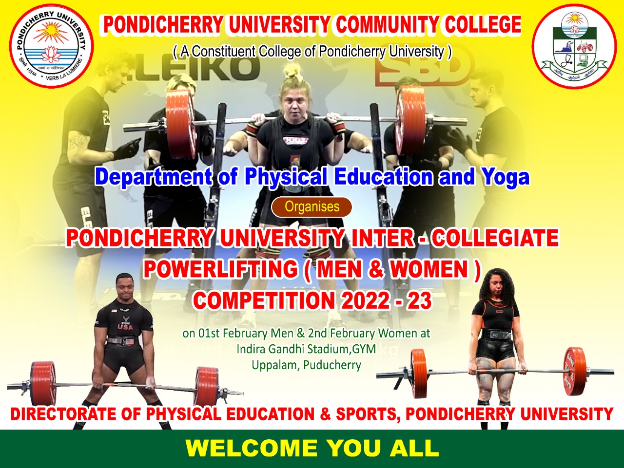 Pondicherry University Inter-Collegiate Powerlifting (Men & Women ...