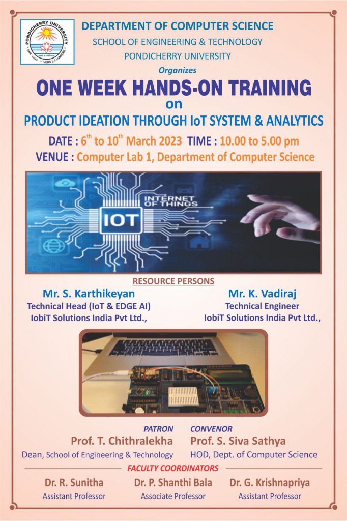 One Week Hands-on Training on Product Ideation Through IoT System ...