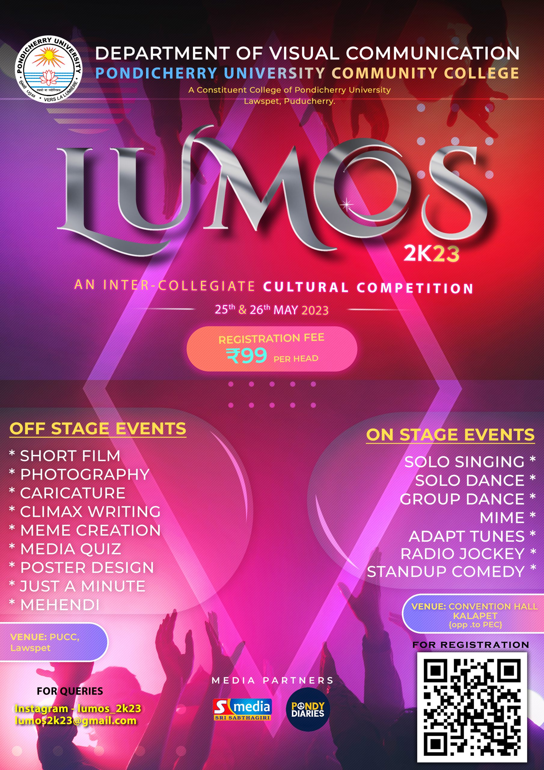 LUMOS 2K23 – An Inter-Collegiate Cultural Competition – PUCC, Lawspet ...