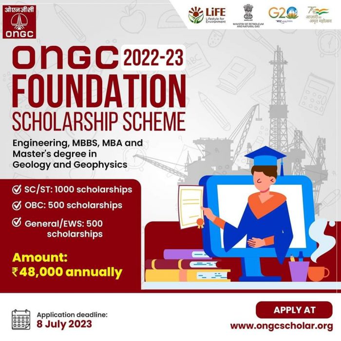 ONGC Foundation Scholarship Scheme 2022-23 – Pondicherry University