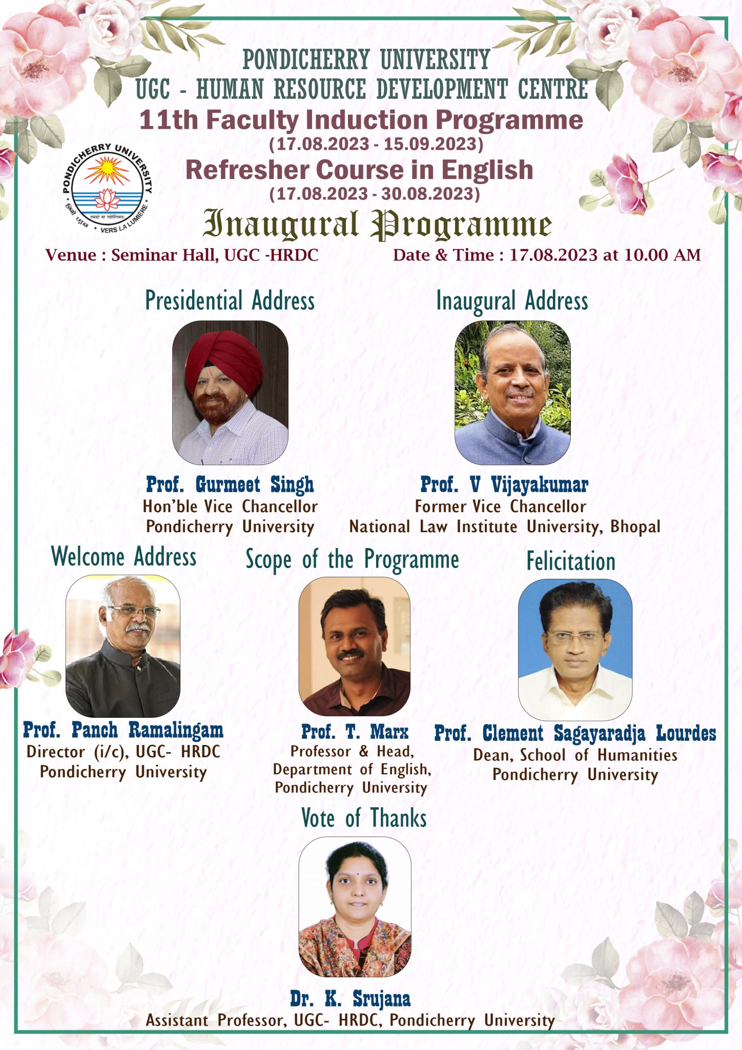 11th Faculty Induction Programme – Refresher Course in English – UGC-Human Resource Development ...