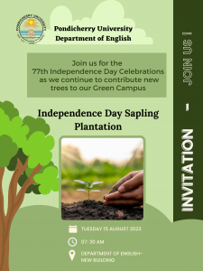 Invitation for Sapling plantation on occasion of 77th Independence Day ...