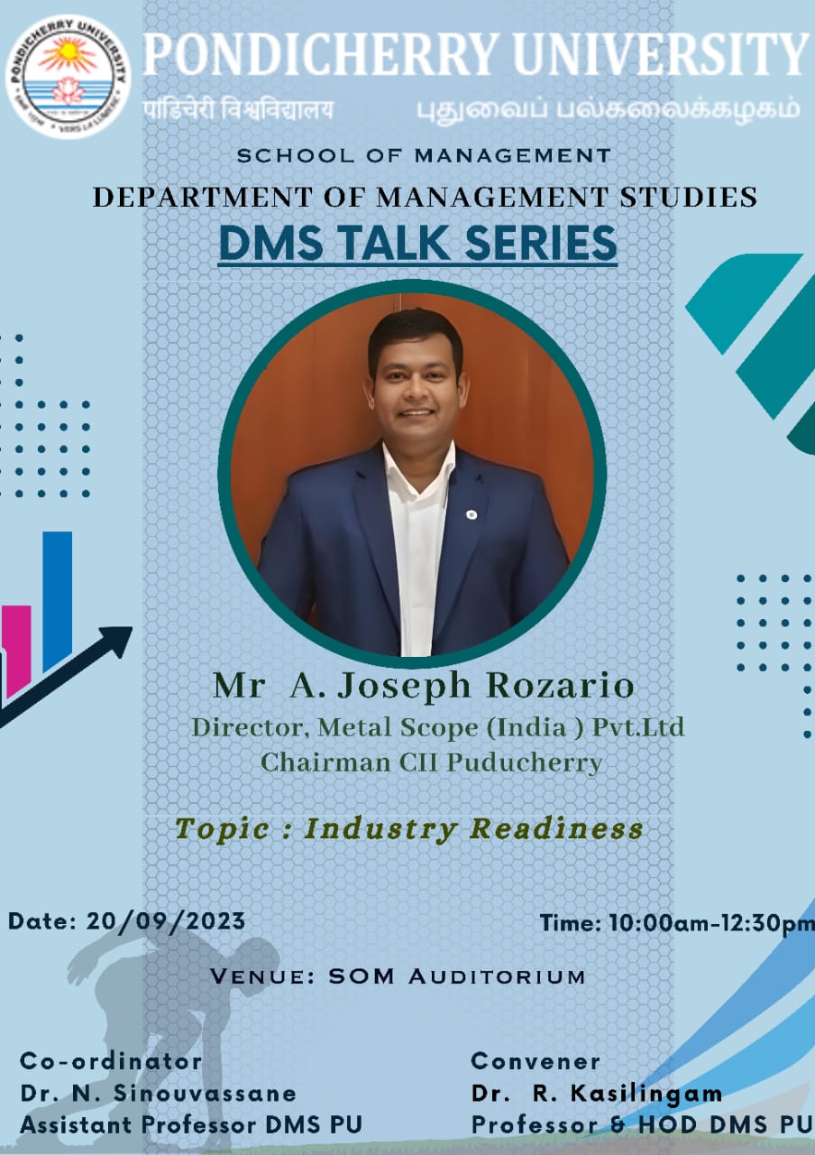 DMS Talk Series on Industry Readiness – Pondicherry University