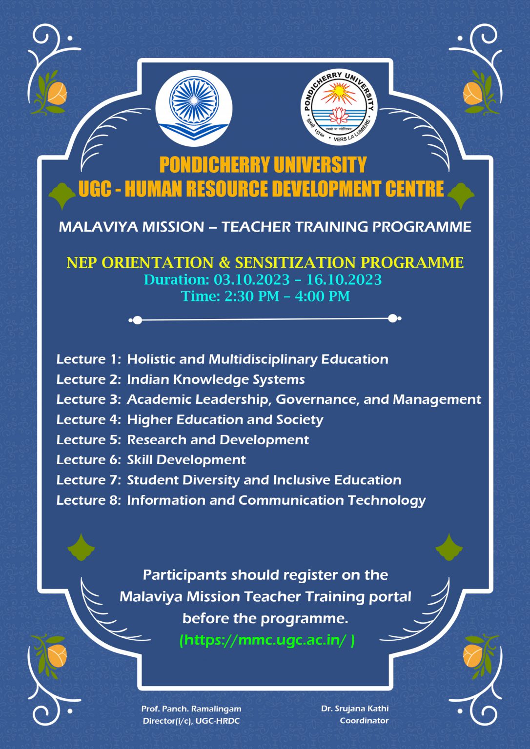 Malaviya Mission – Teacher Training Programme “NEP Orientation ...