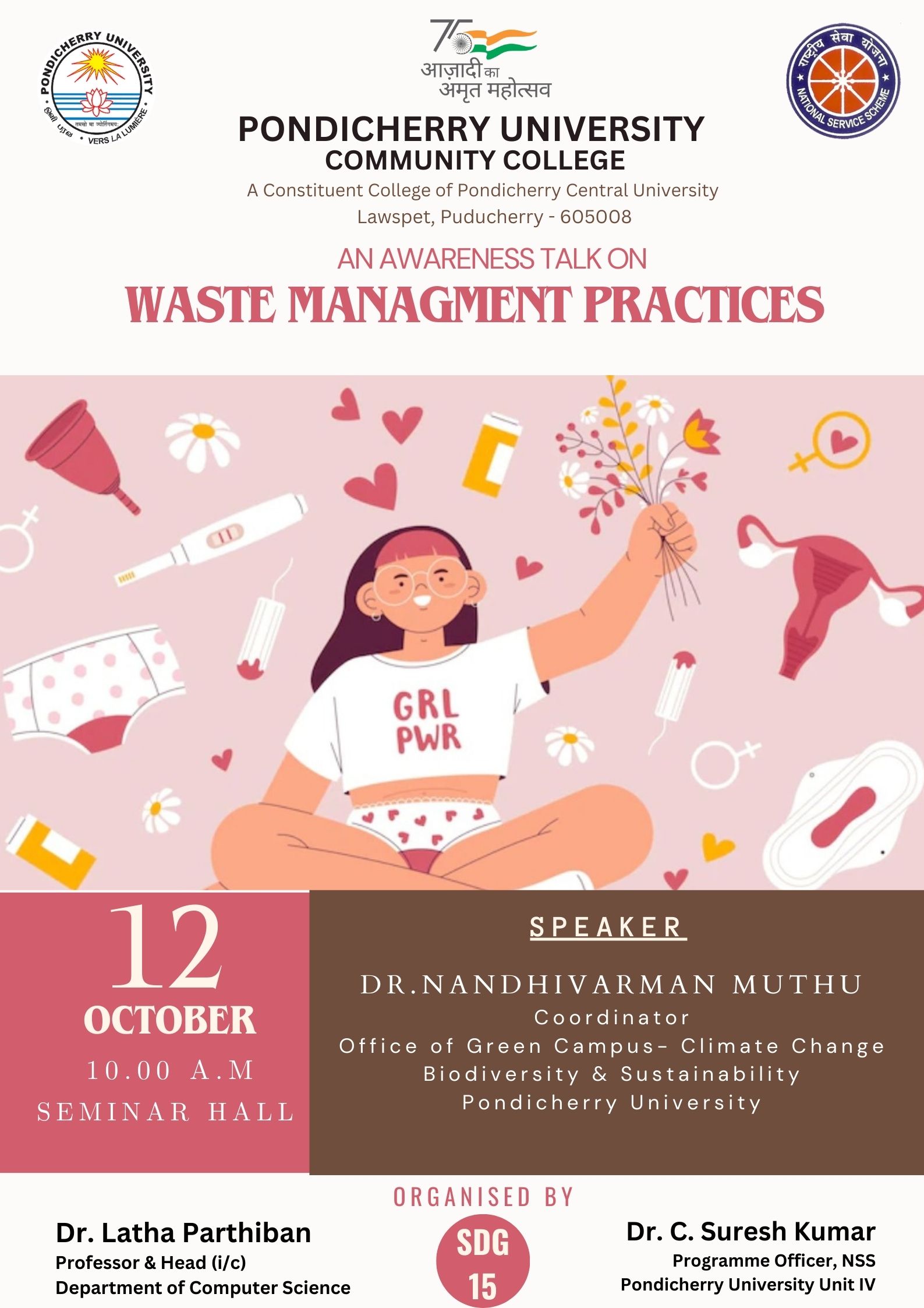 An Awareness Talk on Waste Management Practices – PUCC, Lawspet ...
