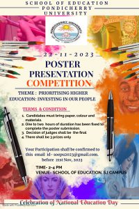 Poster Presentation Competition – School of Education – Pondicherry ...