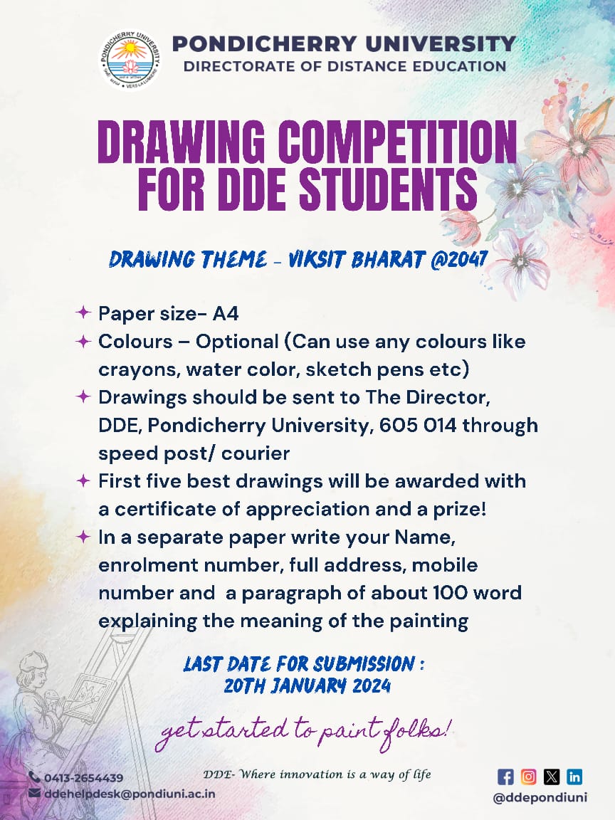 Drawing Competition for DDE students – Viksit Bharat @2047 ...