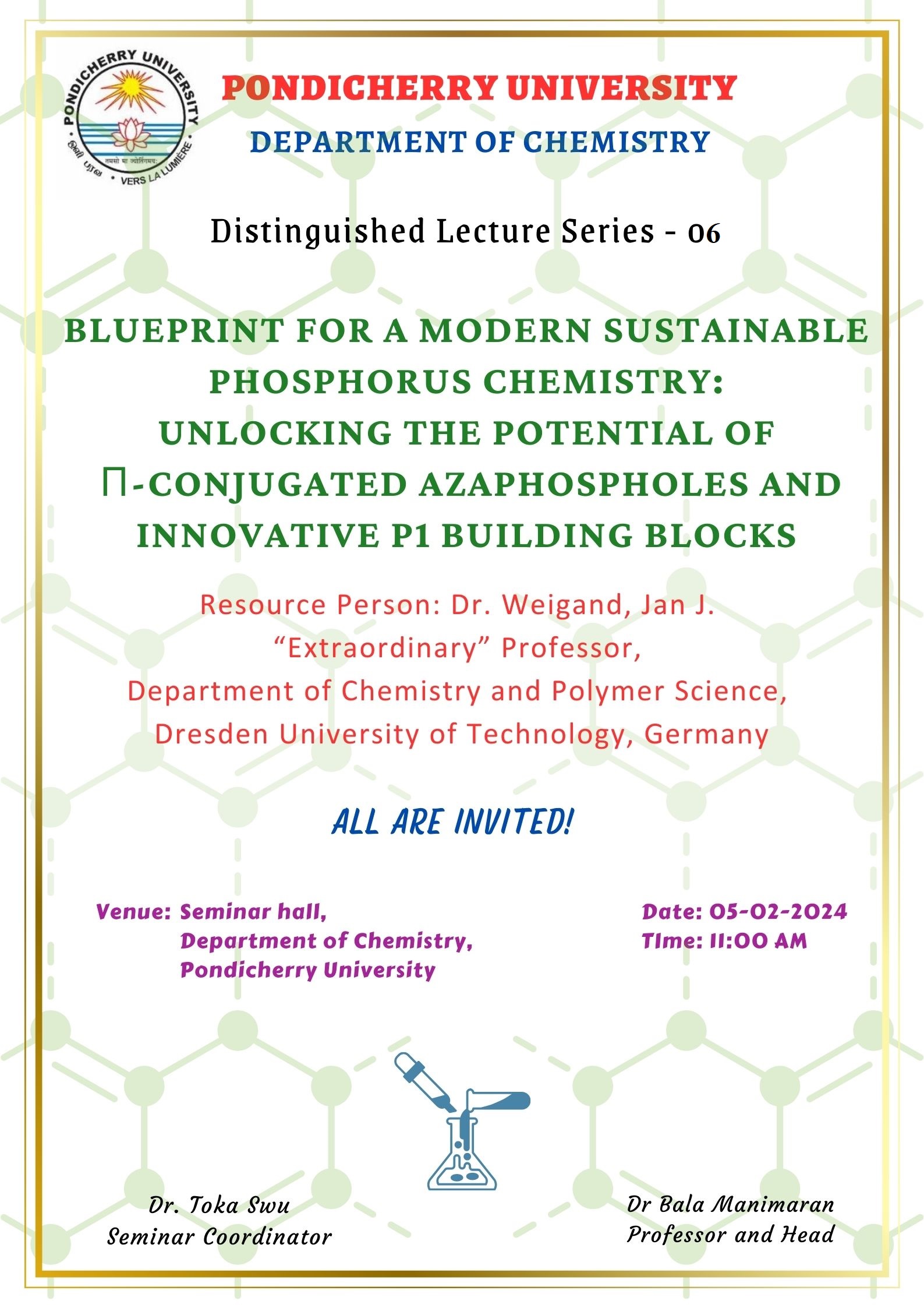 Distinguished Lecture Series – Department of Chemistry – Pondicherry ...
