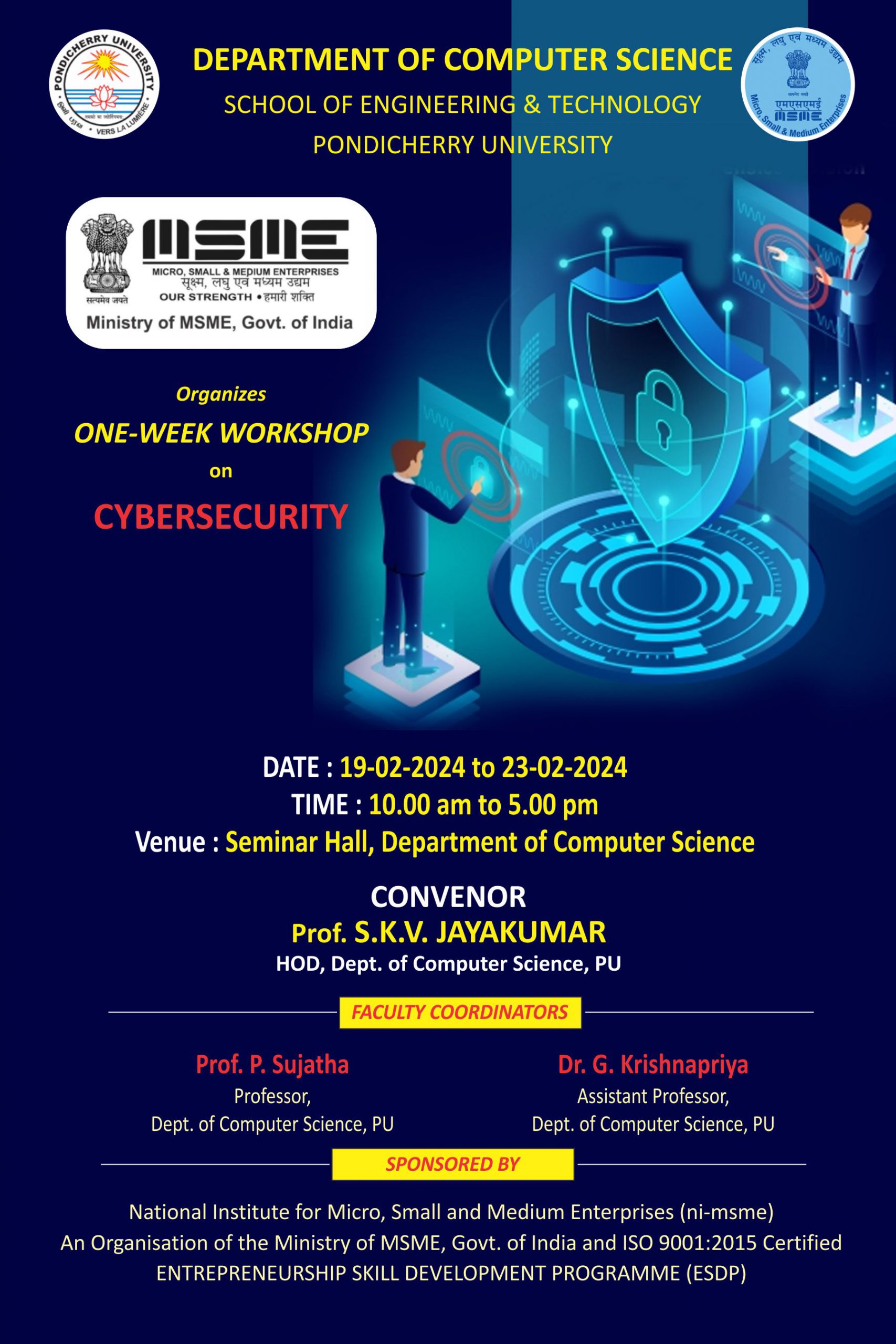 One-Week Workshop on Cybersecurity – Department of Computer Science ...