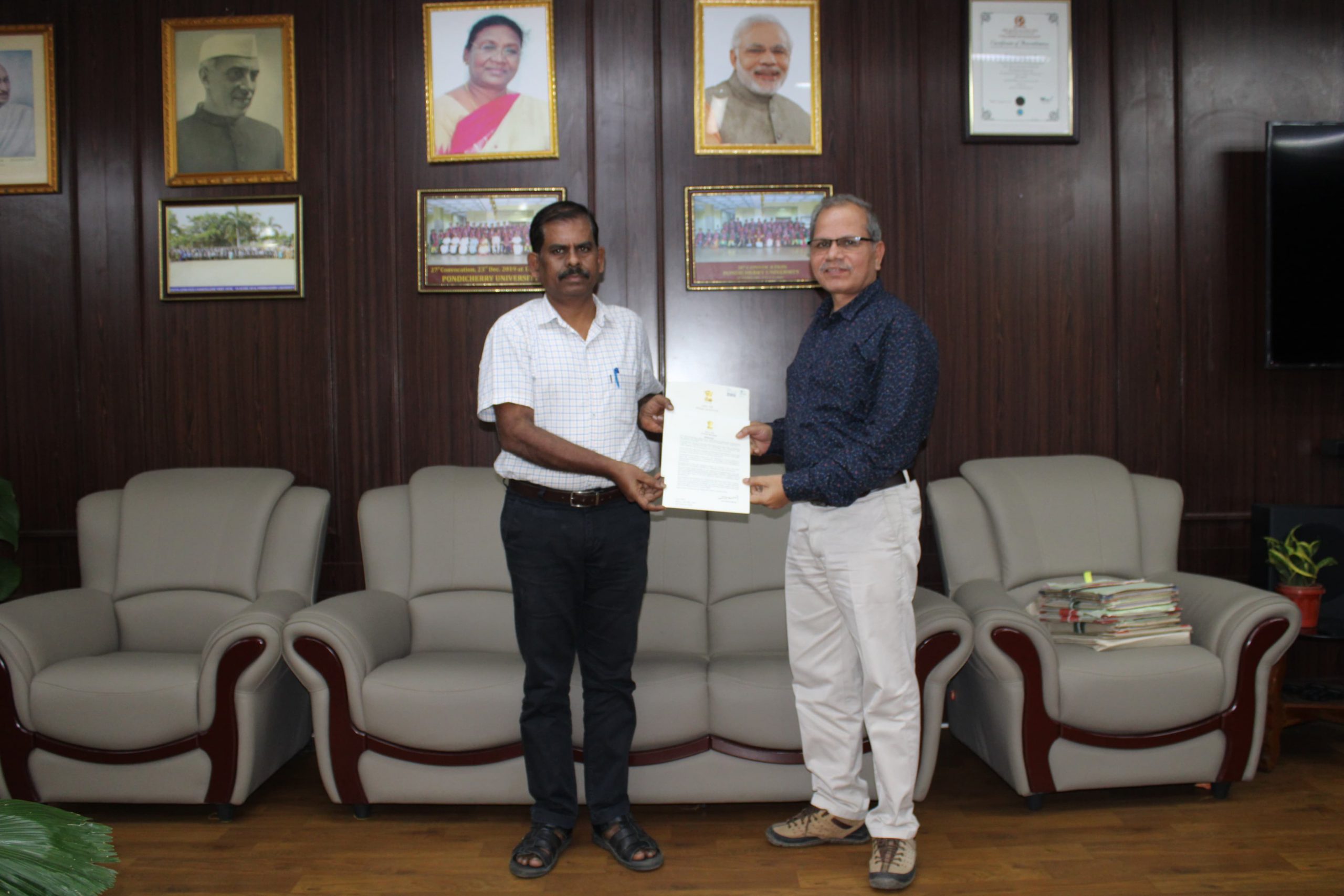 Vice-Chancellor (i/c) Prof. K. Tharanikkarasu congratulated University Librarian Dr. M ...