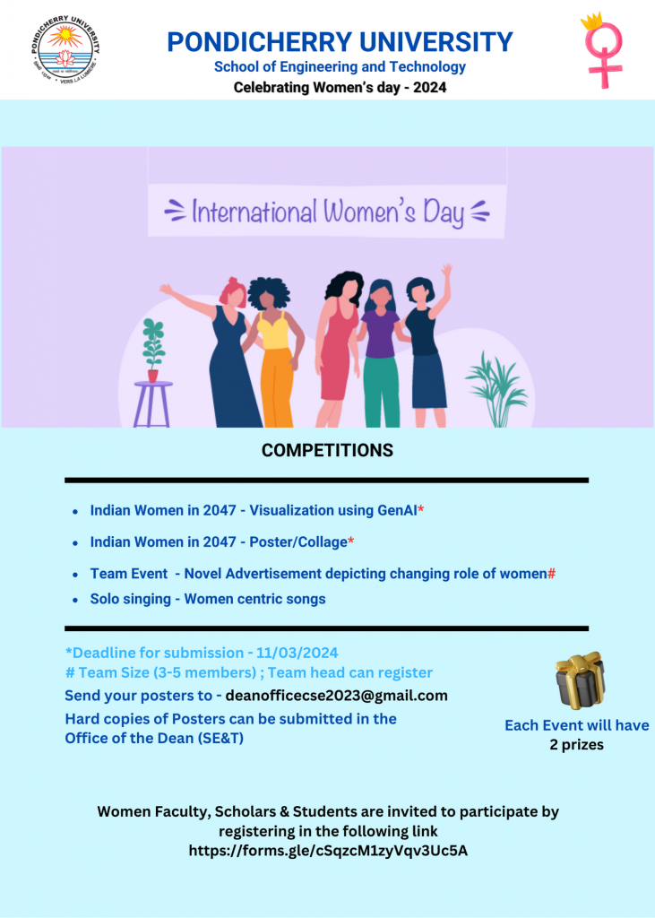 Celebrating Women’s Day – 2024 – Competitions – School of Engineering ...