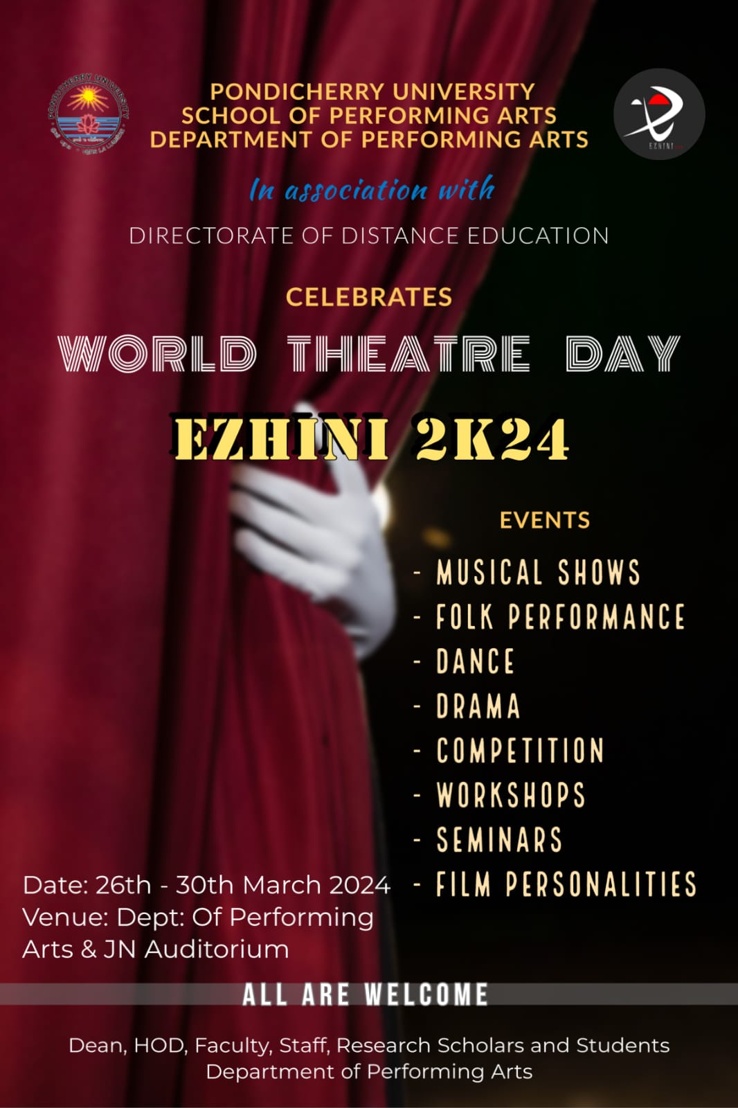 World Theatre Day-EZHINI 2K24 – Department of Performing Arts ...