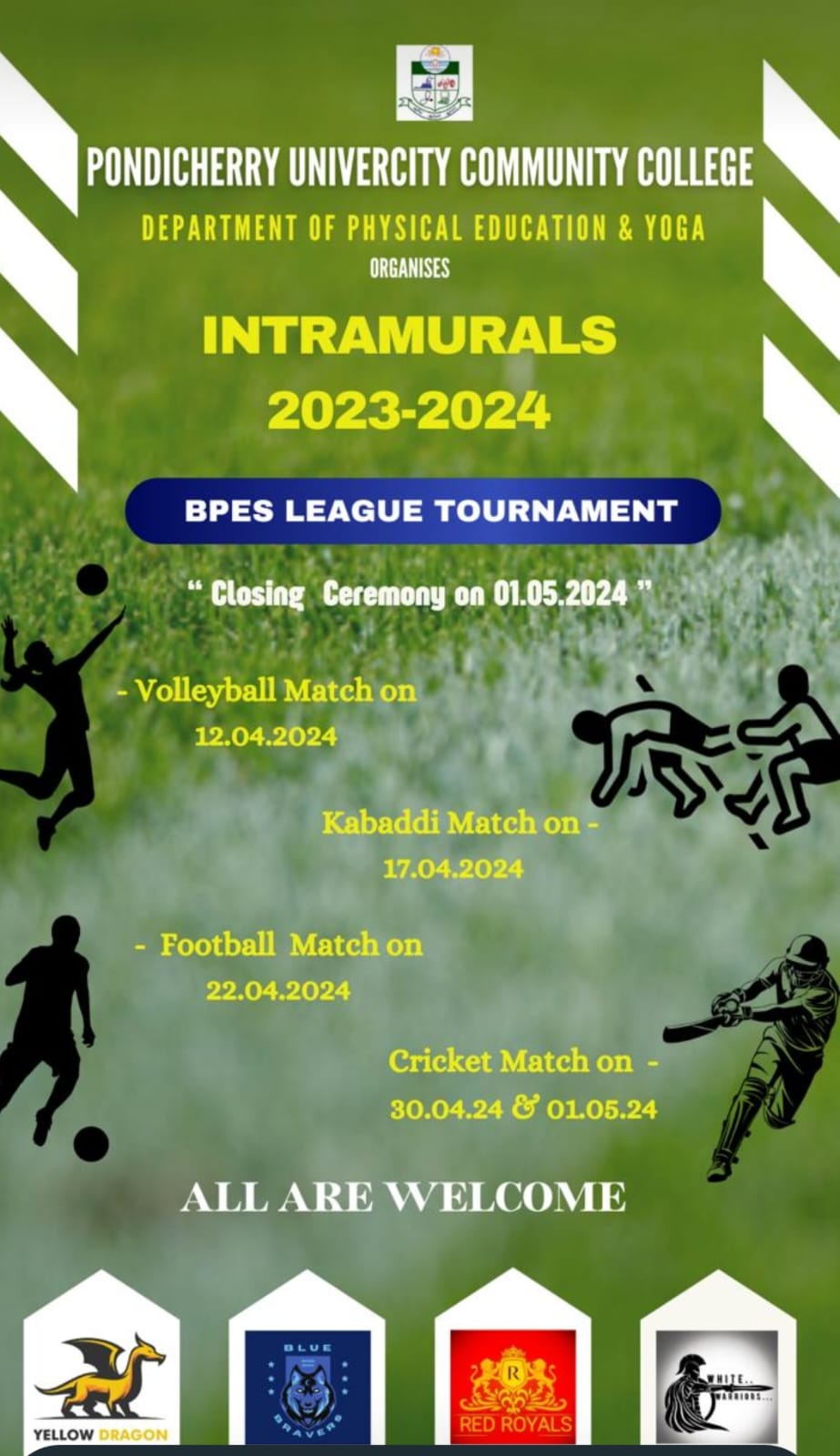 Intramurals 2023-2024 – BPES League Tournament – PUCC, Lawspet ...