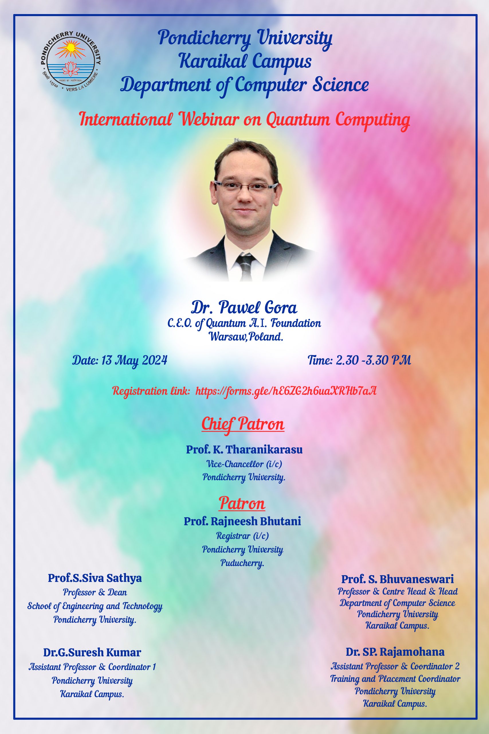 International Webinar on Quantum Computing – Department of Computer Science, Karaikal Campus ...