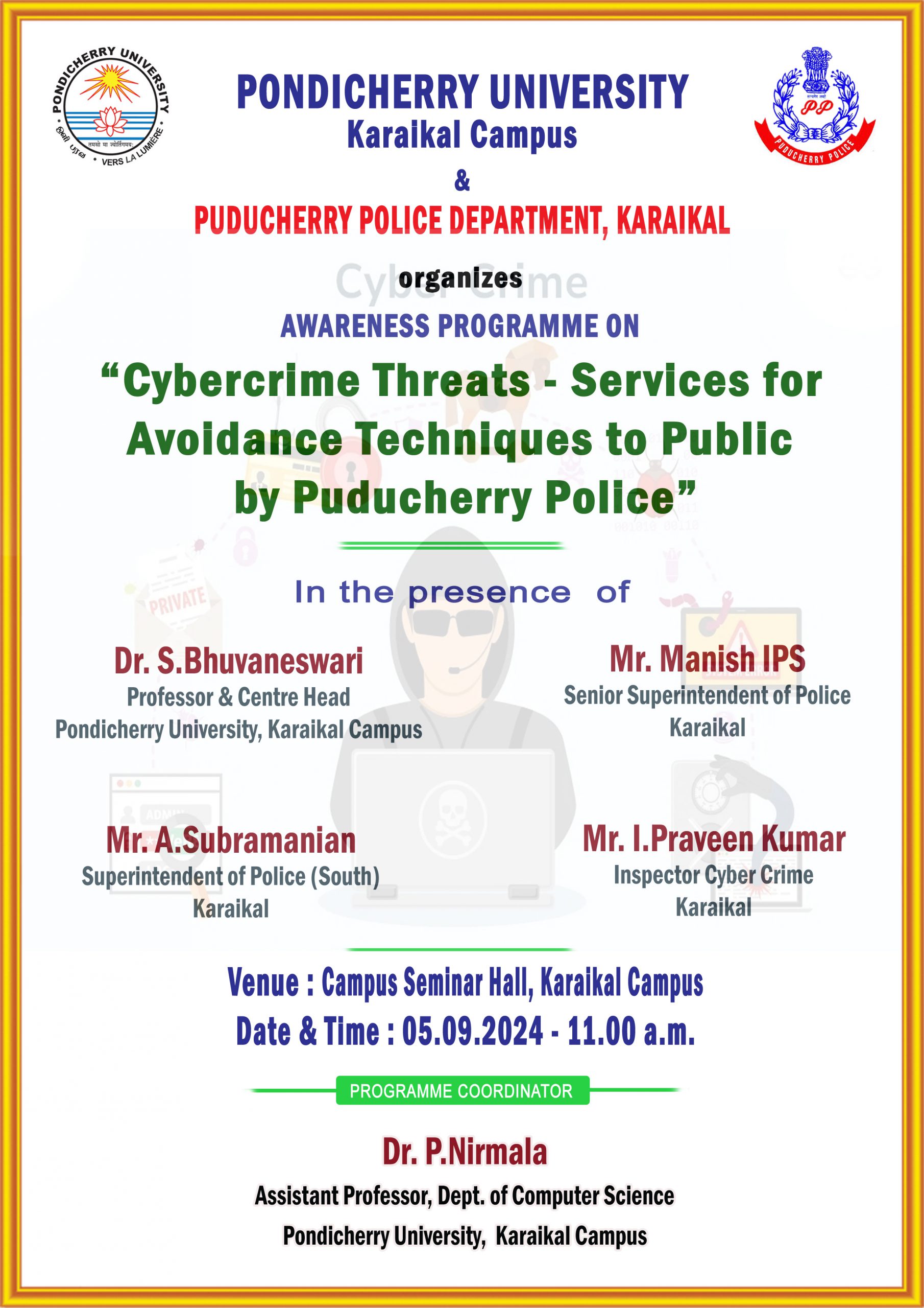 Awareness Programme on “Cybercrime Threats – Services for Avoidance ...