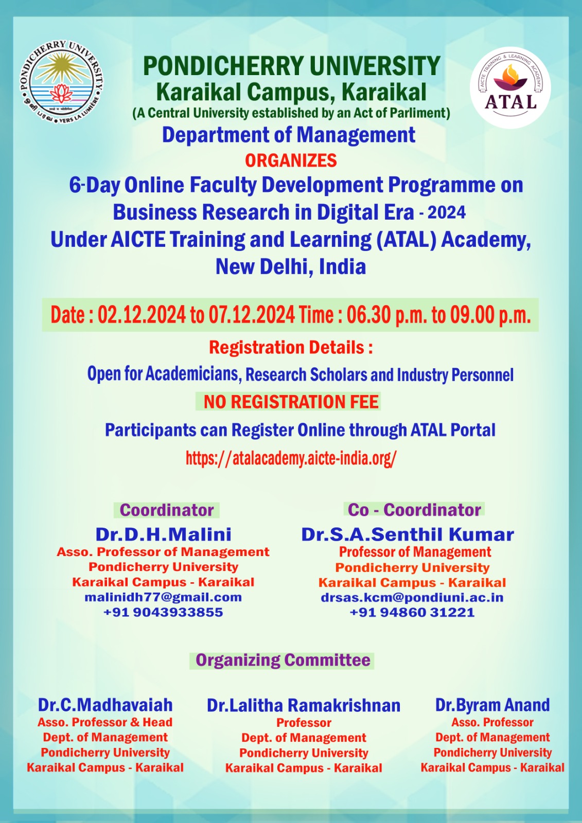 Online Faculty Development Programme on Business Research in Digital ...