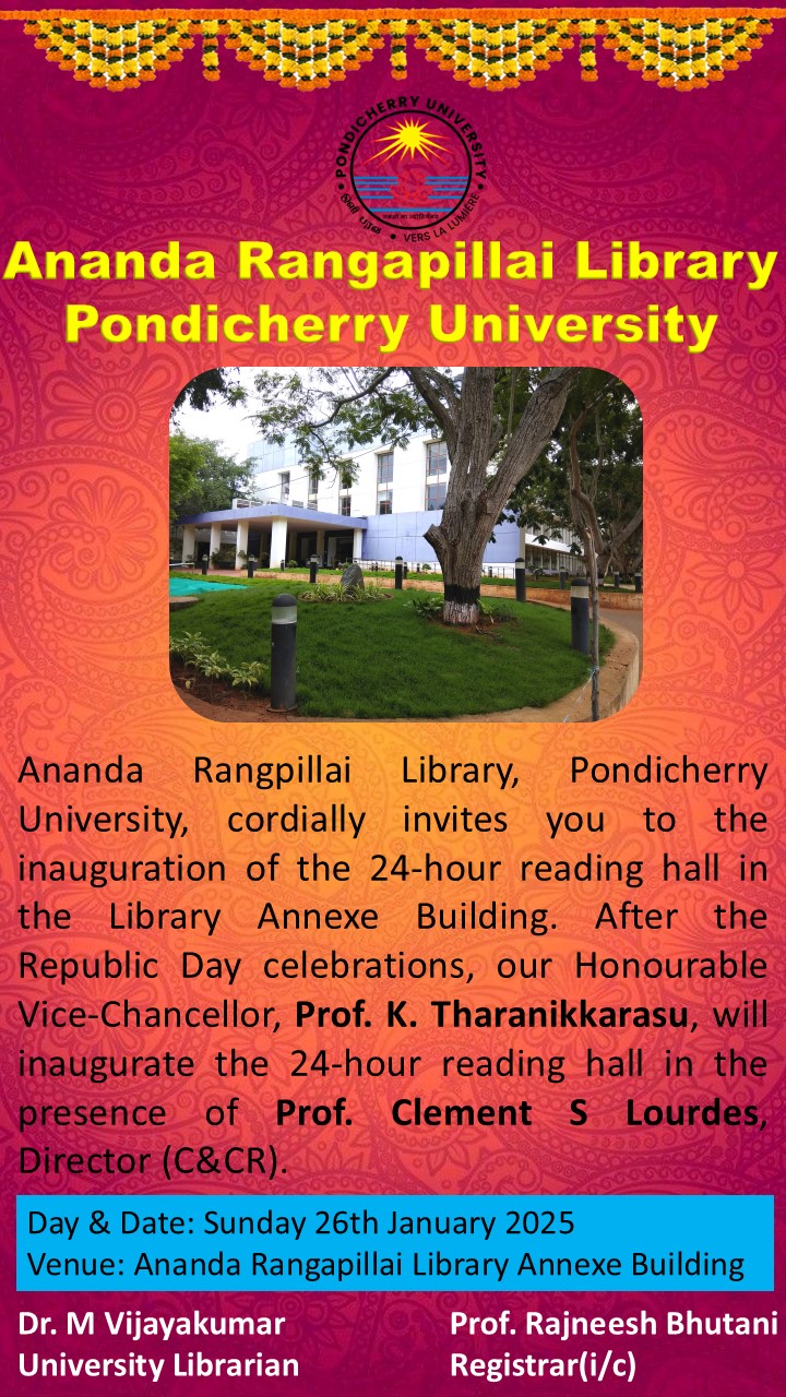 Inauguration of the 24-Hour Reading Hall in the Library Annexe Building ...