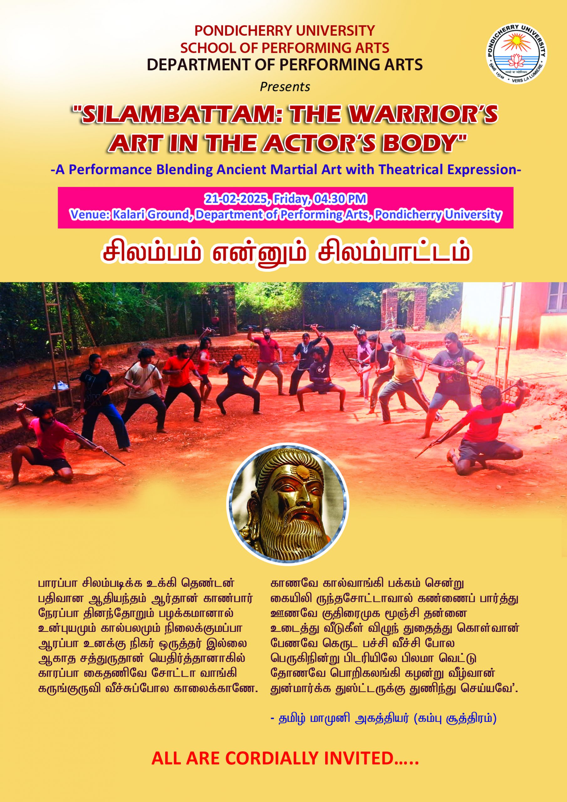 “Silambattam: The Warrior’s Art in the Actor’s Body” – Department of ...