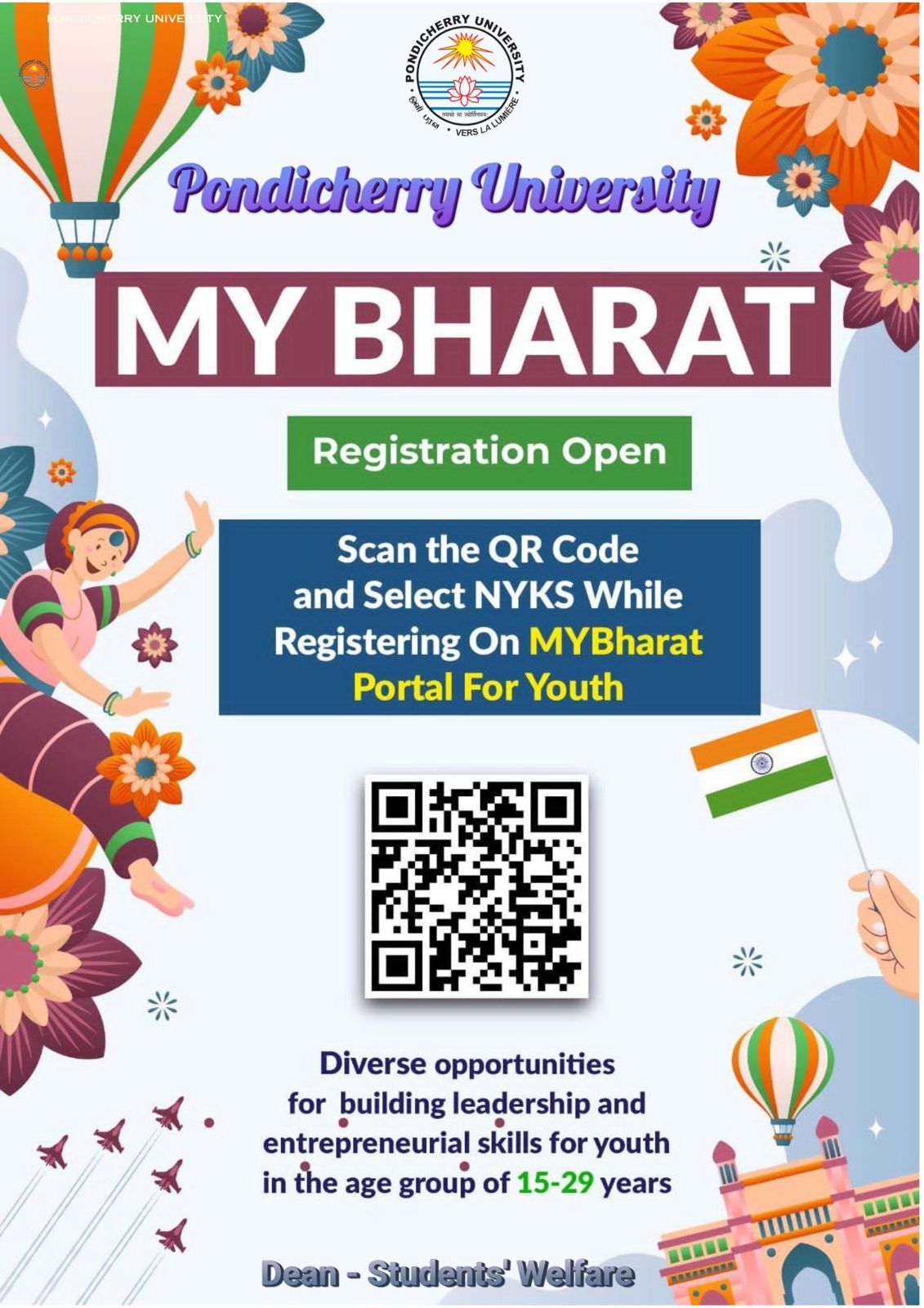 Registration Open – My Bharat Portal for Youth – Pondicherry University
