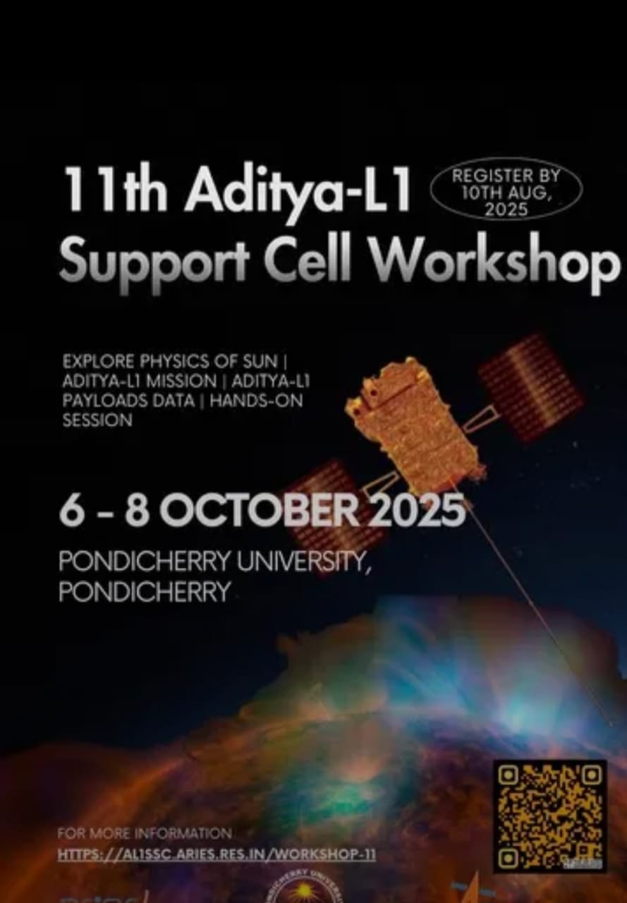 11th Aditya-L1 Support Cell Workshop – Pondicherry University