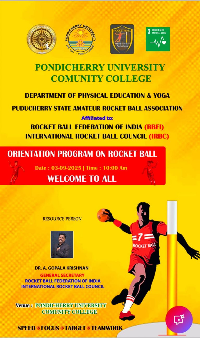 Orientation Program on Rocket Ball – PUCC, Lawspet – Pondicherry University