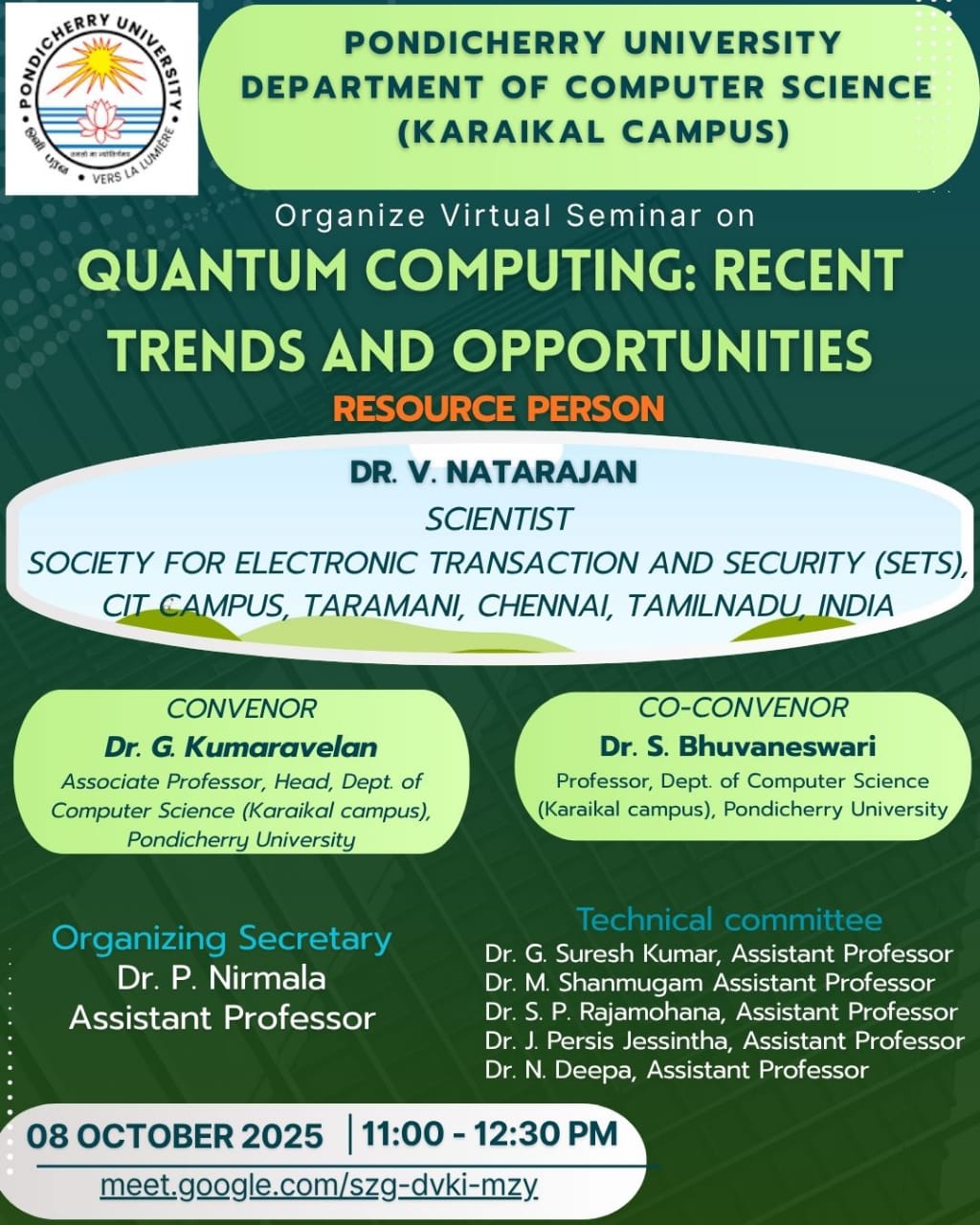 Seminar on Quantum Computing: Recent Trends and Opportunities – Department of Computer Science ...